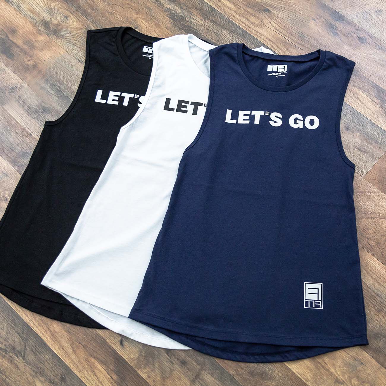 Women's Let's Go Muscle Tank - White - TIF Apparel