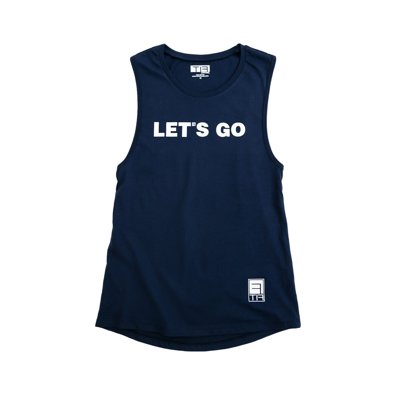 Women's Let's Go Muscle Tank - Navy - TIF Apparel